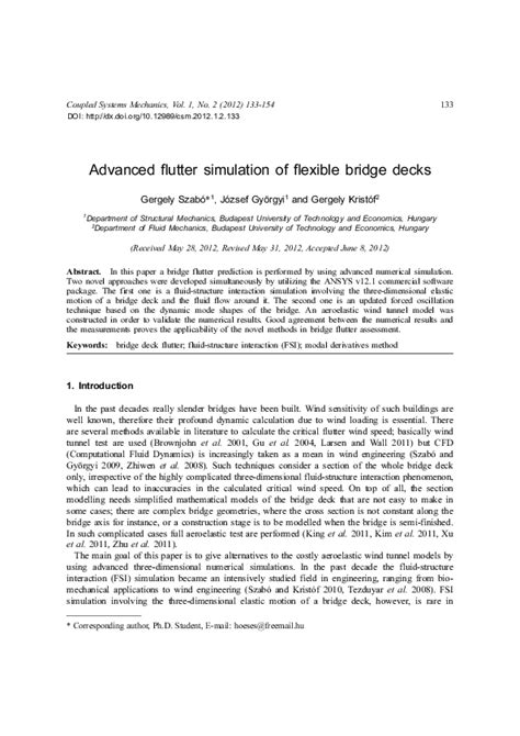 Pdf Advanced Flutter Simulation Of Flexible Bridge Decks