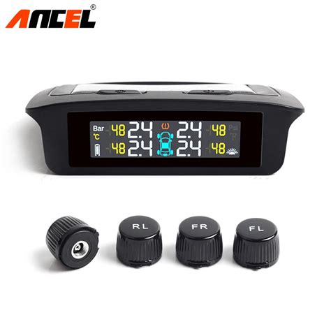TPMS Wireless Tire Pressure Monitoring System Solar Power TPMS USB Charging Car Tyre Pressure