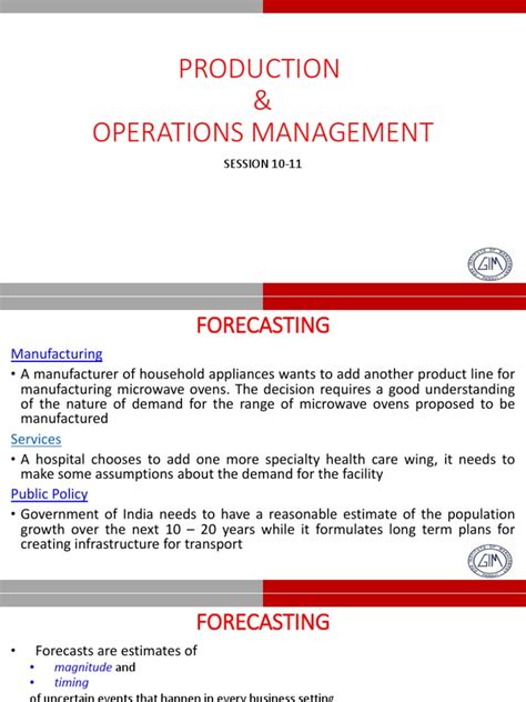 Production And Operations Management Session 10 11 Pdf Forecasting Seasonality