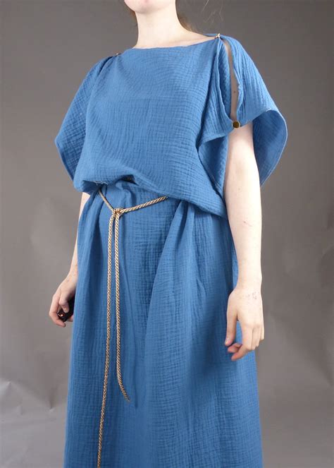 Womens Greek Cotton Gauze Tunic Ancient World Peplos Chiton Historical