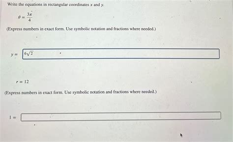 solved write the equations in rectangular coordinates x ﻿and