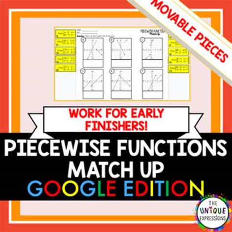 Piecewise Functions Digital Matching Activity By The Unique Expressions