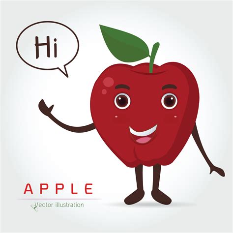 Apple Cartoon Vector Illustration 16889594 Vector Art At Vecteezy