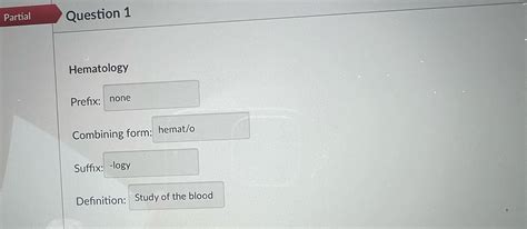 solved partialquestion 1hematologyprefix combining