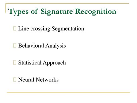 Ppt Signature Recognition Using Neural Networks Powerpoint