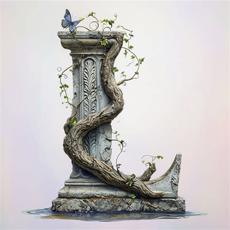 Surreal Twisted Vine Monogram Letter L Design Artwork Monogram Playground