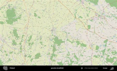 Strzelinski Poland County Topographic German Stock Illustration