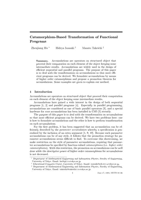 pdf catamorphism based transformation of functional programs