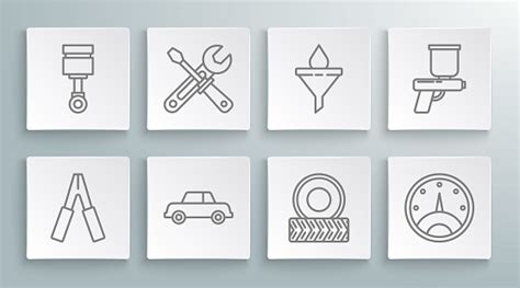 세트 라인 자동차 배터리 점퍼 전원 케이블 드라이버 및 렌치 도구 바퀴 속도계 깔때기 또는 필터 모터 오일 드롭 페인트 스프레이