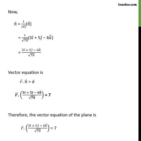 Question 2 Find Vector Equation Of A Plane Which Is 7 Units