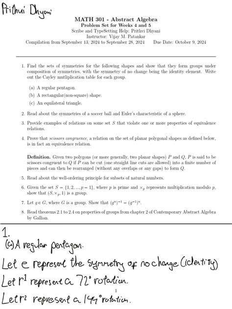 Abstract Algebra Homework Week 4and5 Pdf Pdf