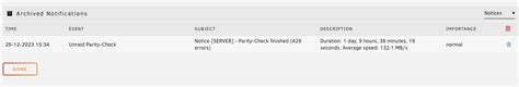 Manual Parity Check Disparity Between Main Info And Log General