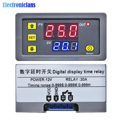 Digital Time Delay Relay Dual Led Display Cycle Timer Control Switch A