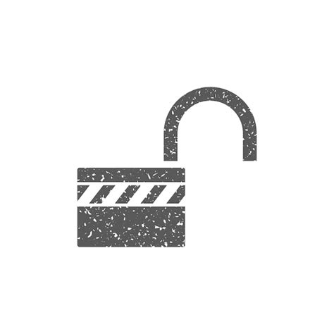 Premium Vector Padlock Unlocked Icon In Grunge Texture Vector Illustration