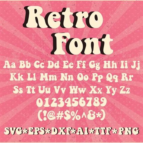 Retro Font Svg Alphabet Svg Vintage Font Svg Retro Cricut Vintage Font Svg Groovy Alphabet