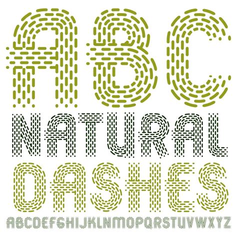 유행 벡터 자본 영어 알파벳 문자 Abc 격리의 집합입니다 둥근 굵은 복고풍 글꼴 로고 디자인에 사용하기 위한 타이프 스크립트 리드미컬한 획과 점선을 사용하여