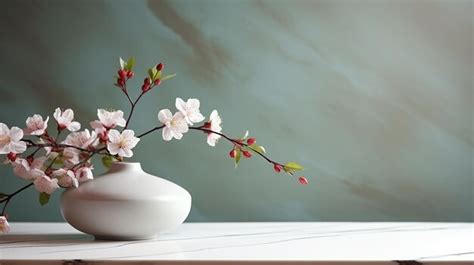 empty display table marble material flower backgroun premium ai