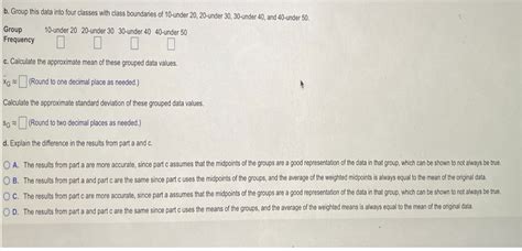 Solved The Following Data Values Represent The Number Of Chegg