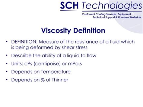 Fluid Behaviour Of Conformal Coatings Ppt Chemistry Science