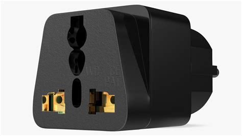 Electrical Plug Type H Adapter Black 3d Model 24 3ds Blend C4d Fbx Max Ma Lxo Obj