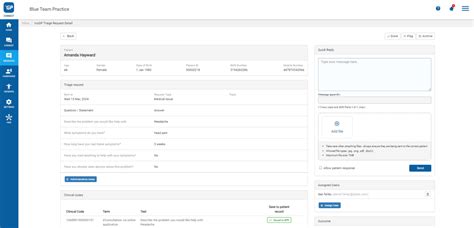quick reply to a triage request iplato