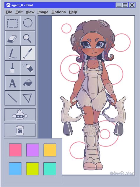 Octoling Player Character Octoling Girl Agent 8 And Pearl Drone