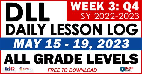 Daily Lesson Log Quarter 4 Week 3 May 15 19 2023 Deped Click