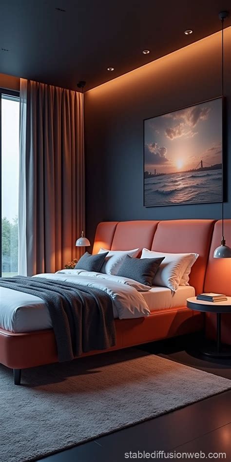 Futuristic Bed Design With Stylish Colors Stable Diffusion Online