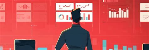 A Businessman Stands In Front Of Multiple Computer Screens Displaying Charts Graphs And Data