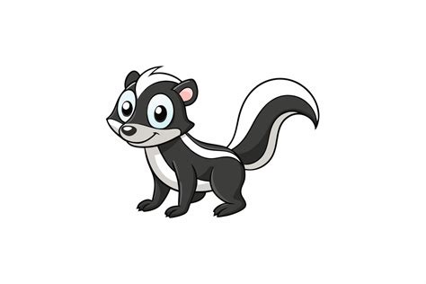 Funny Skunk Illustration Cartoons Clipart And Line Art Design On White Background Funny Skunk