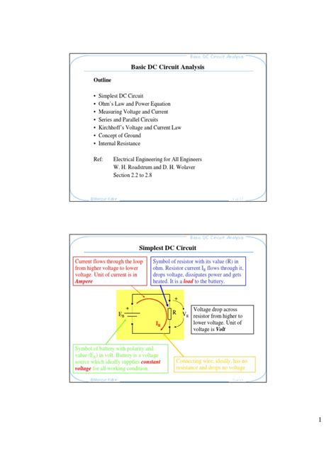Basic Dc Circuit Analysis Pdf Series And Parallel Circuits Voltage