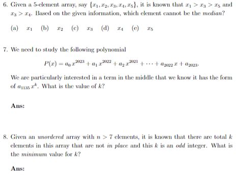 solved 6 given a 5 element array say {x1 x2 x3 x4 x5} it