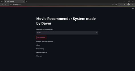 GitHub Davinasd Movie Recommender System A Content Based Movie Recommender System Using