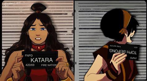 Katara And Toph Mugshot By Orobeori R Atla