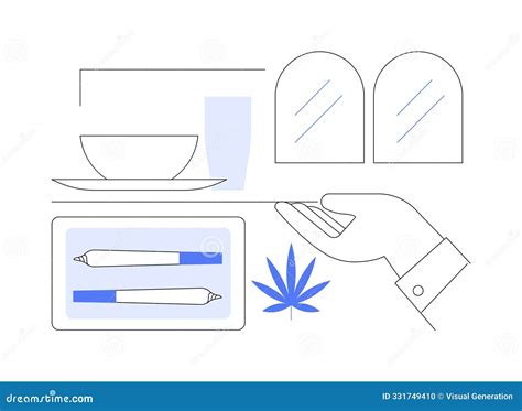 Ordering Pre Rolled Joint Isolated Cartoon Vector Illustrations Stock