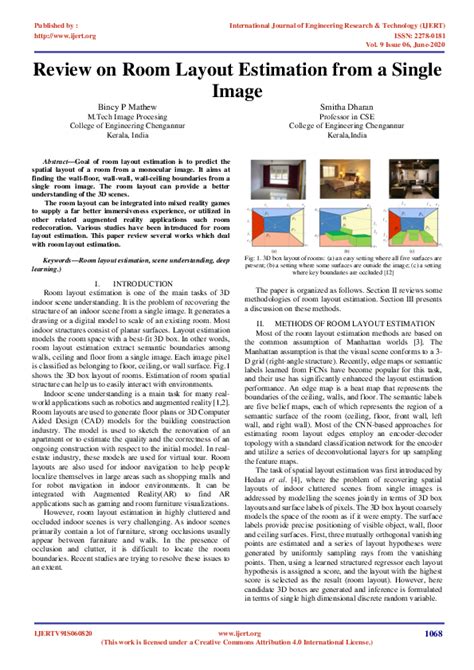 Pdf Ijert Review On Room Layout Estimation From A Single Image
