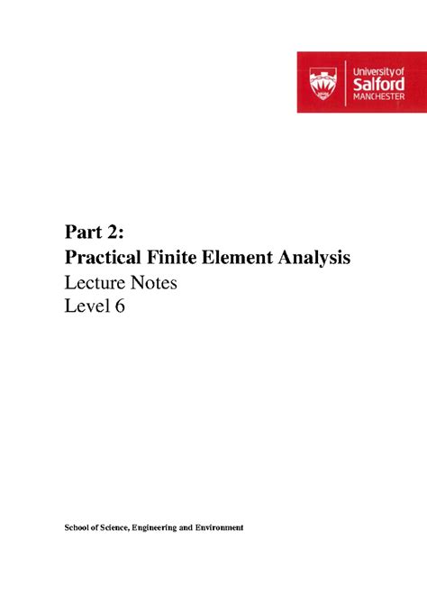 Part 2 Practical Finite Element Analysis Part 2 Practical Finite