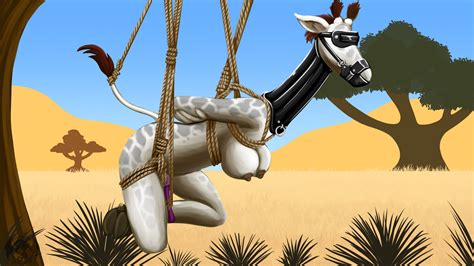 Rule 34 Albino Giraffe Anthro Bondage Bound Collar Female Giraffe