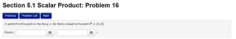Solved Section Scalar Product Problem Previous Chegg