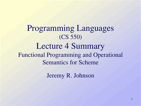 functional programming and operational semantics for scheme cs 550