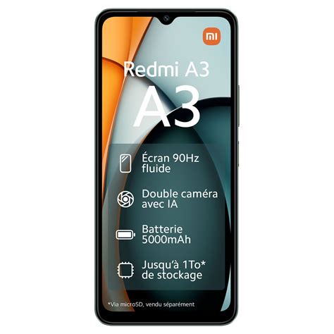 Xiaomi Redmi A3 Green 4gb 128gb Mobile Phone And Smartphone Ldlc