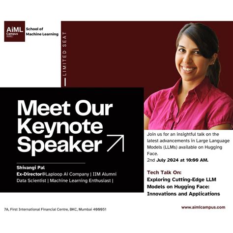 Aiml Campus On Linkedin Datascience Machinelearning Ai Llm Huggingface Keynotespeaker