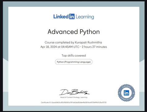 Linkedinlearning Kurapati Rushmitha