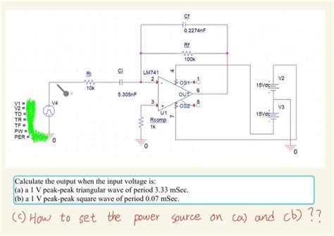 Solved Calculate The Output When The Input Voltage Is A A Chegg
