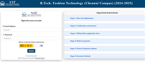 Vit Chennai B Tech Fashion Technology Admission 2024