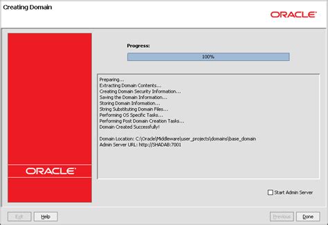 Creating Domain In Gui Mode Weblogicexpert