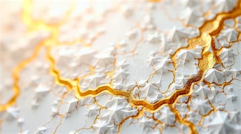 Close Up Of A Textured Surface With Various Small Triangular And Polygonal Gold Facets For Added