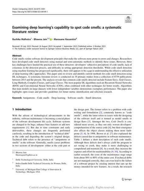 Examining Deep Learnings Capability To Spot Code Smells A Systematic