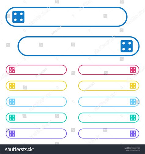 dice four icons rounded color menu vector de stock libre de regalías