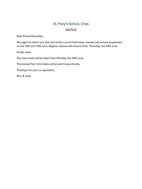 School Notice Pdf